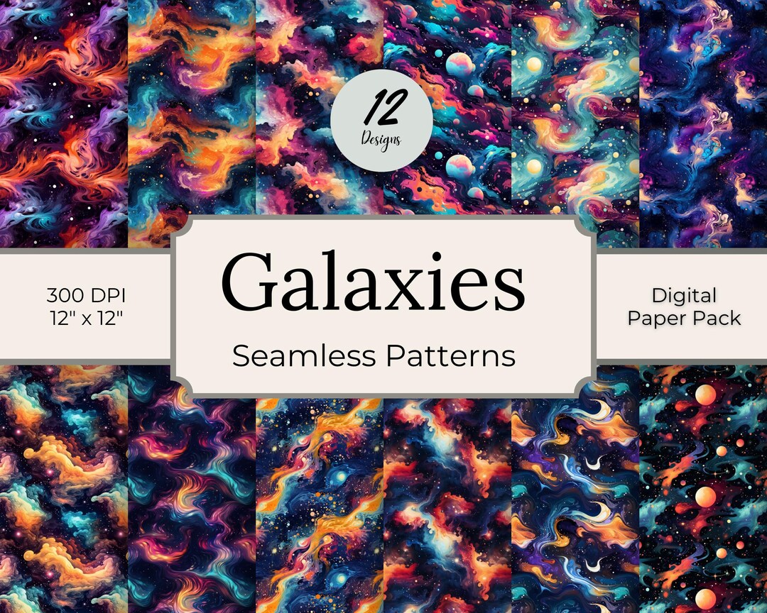Galaxy Digital Paper Watercolour,space Background, Watercolor Galaxy ...
