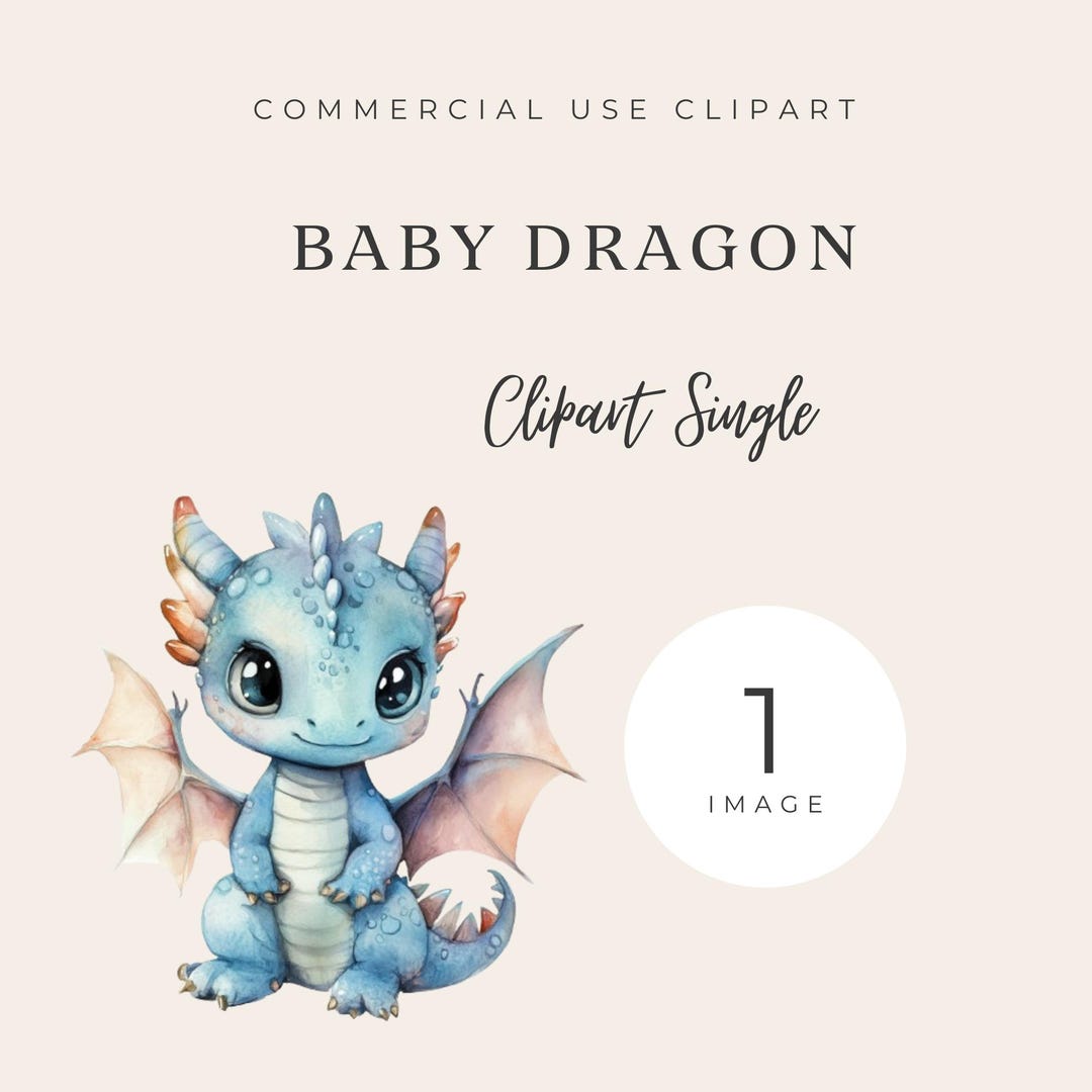 Baby Dragon Watercolour Clipart Single,cute 300dpi Transparent Png ...