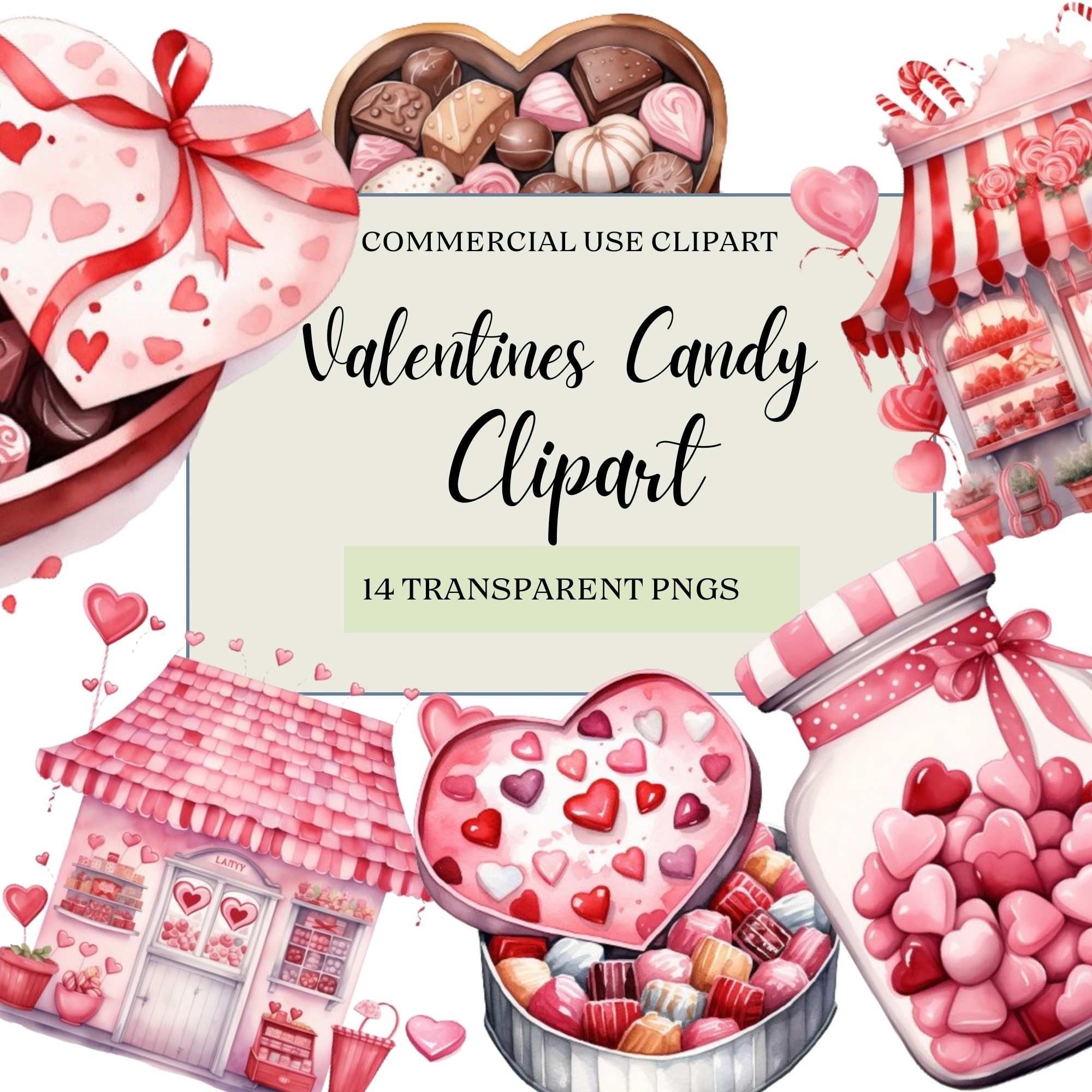 Valentines Candy Shop Clipart, 23 PNG Valentines Day Clipart ...