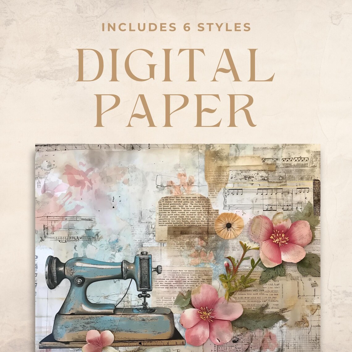 Sewing Theme Junk Journal , Sewing Ephemera ,stiching Themed ...