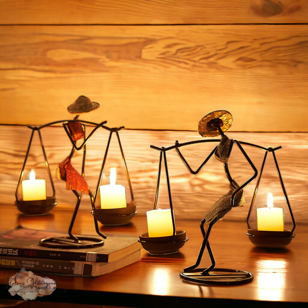 Iron Sculpture Candle Holder Iron Figure Candle Holder - Etsy