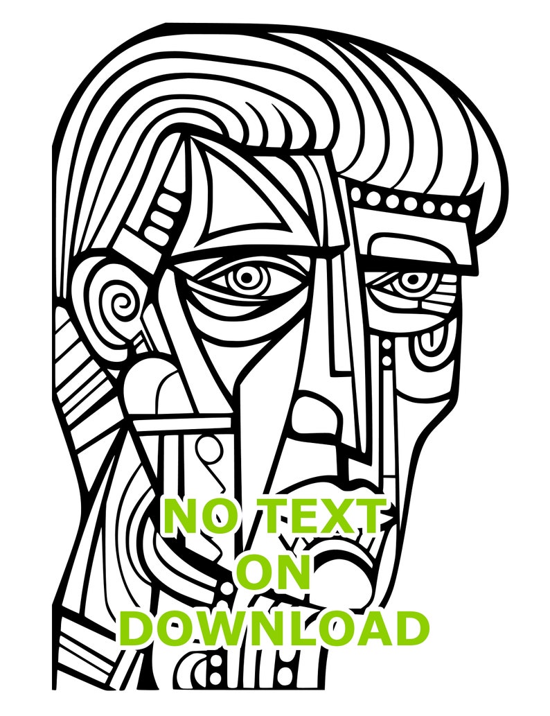 Coloring Book Pages: Faces! Picasso (60) / Adult Man Woman Diverse ...