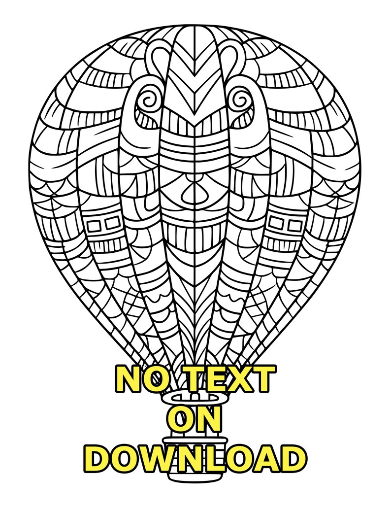 Coloring Book Pages : Up, Up, and Away Hot Air Balloon Adventures 100 ...