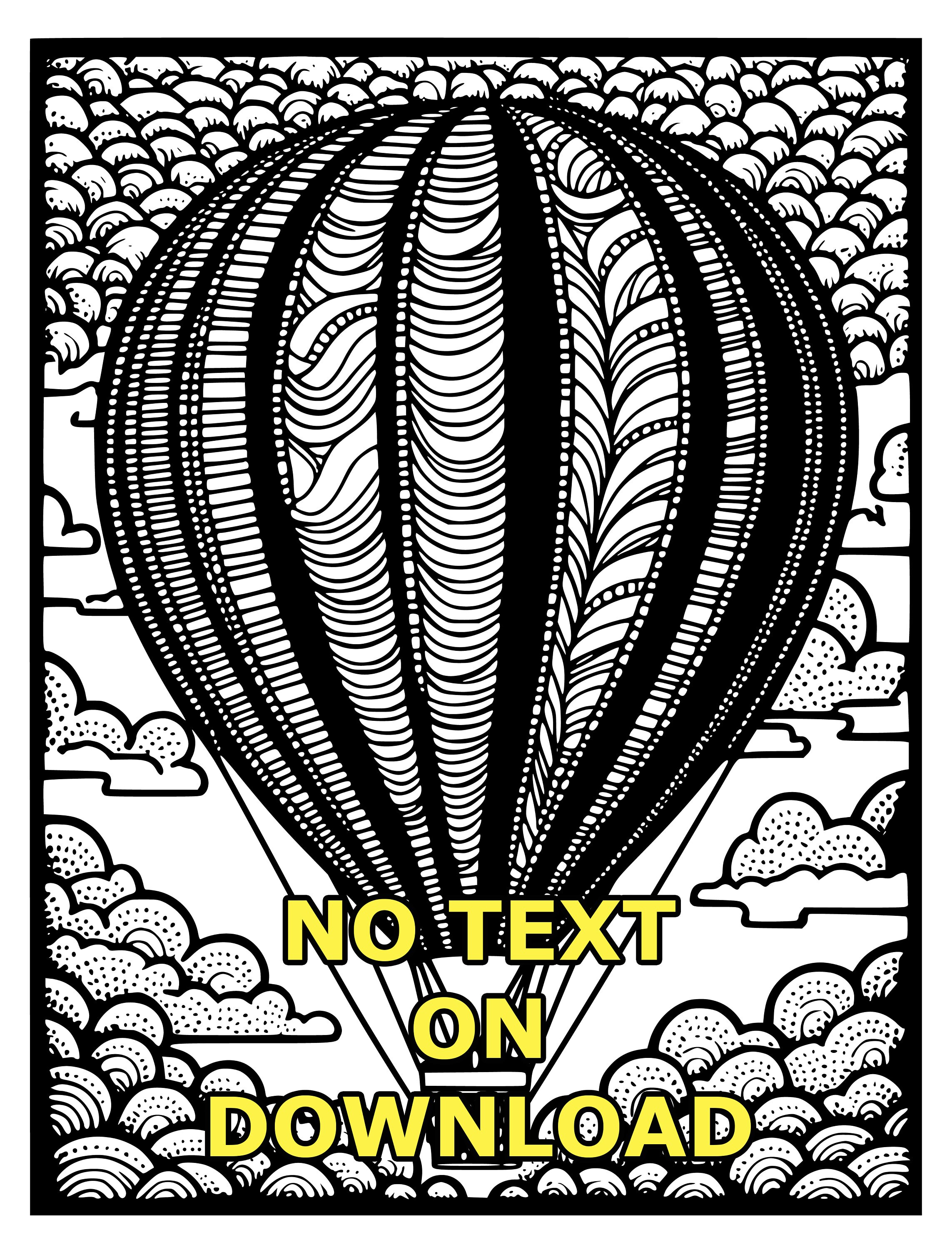 Coloring Book Pages : Up, Up, and Away Hot Air Balloon Adventures 100 ...
