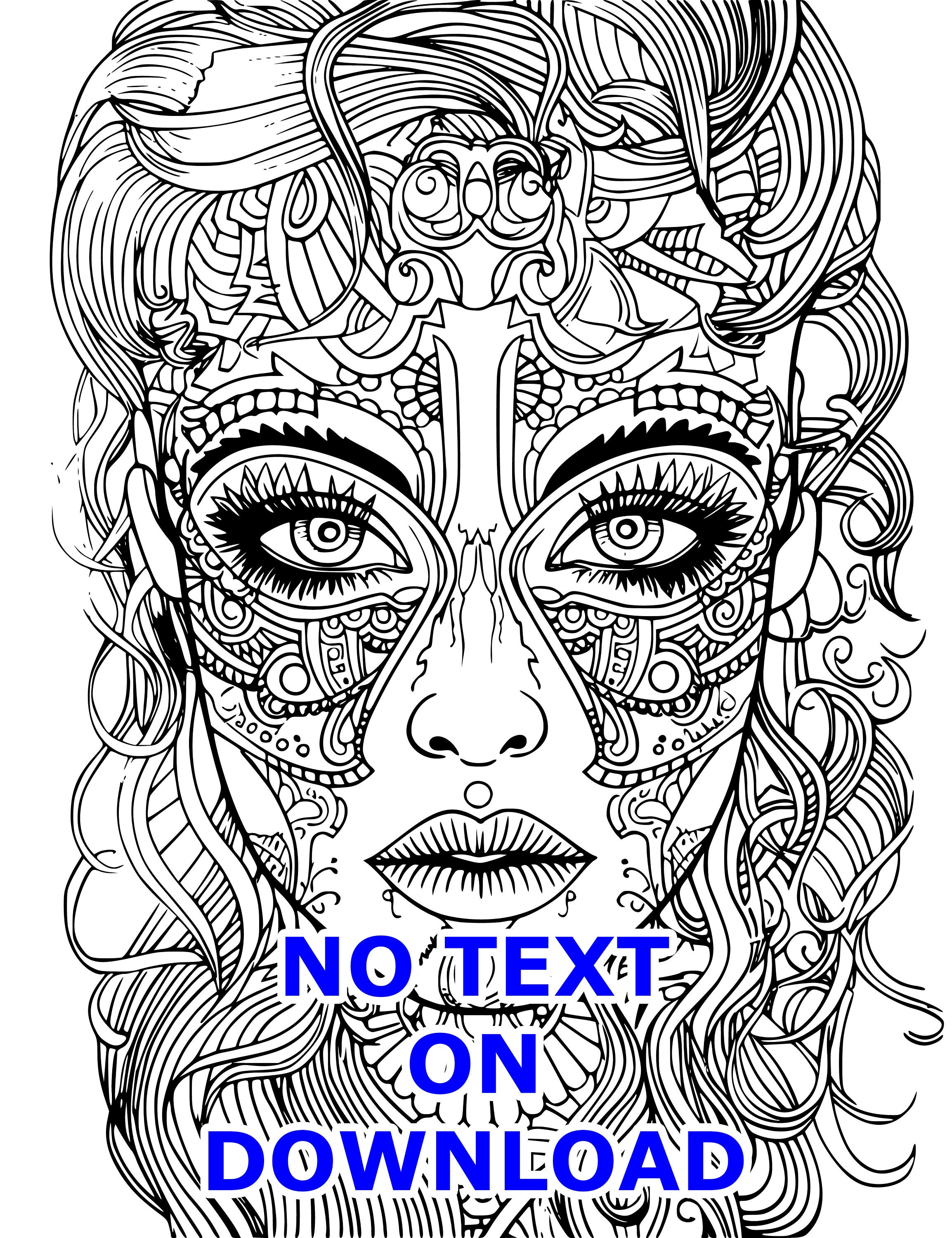 Coloring Book Pages - Ink Harmony: Creative Faces & Daring Designs (50 ...