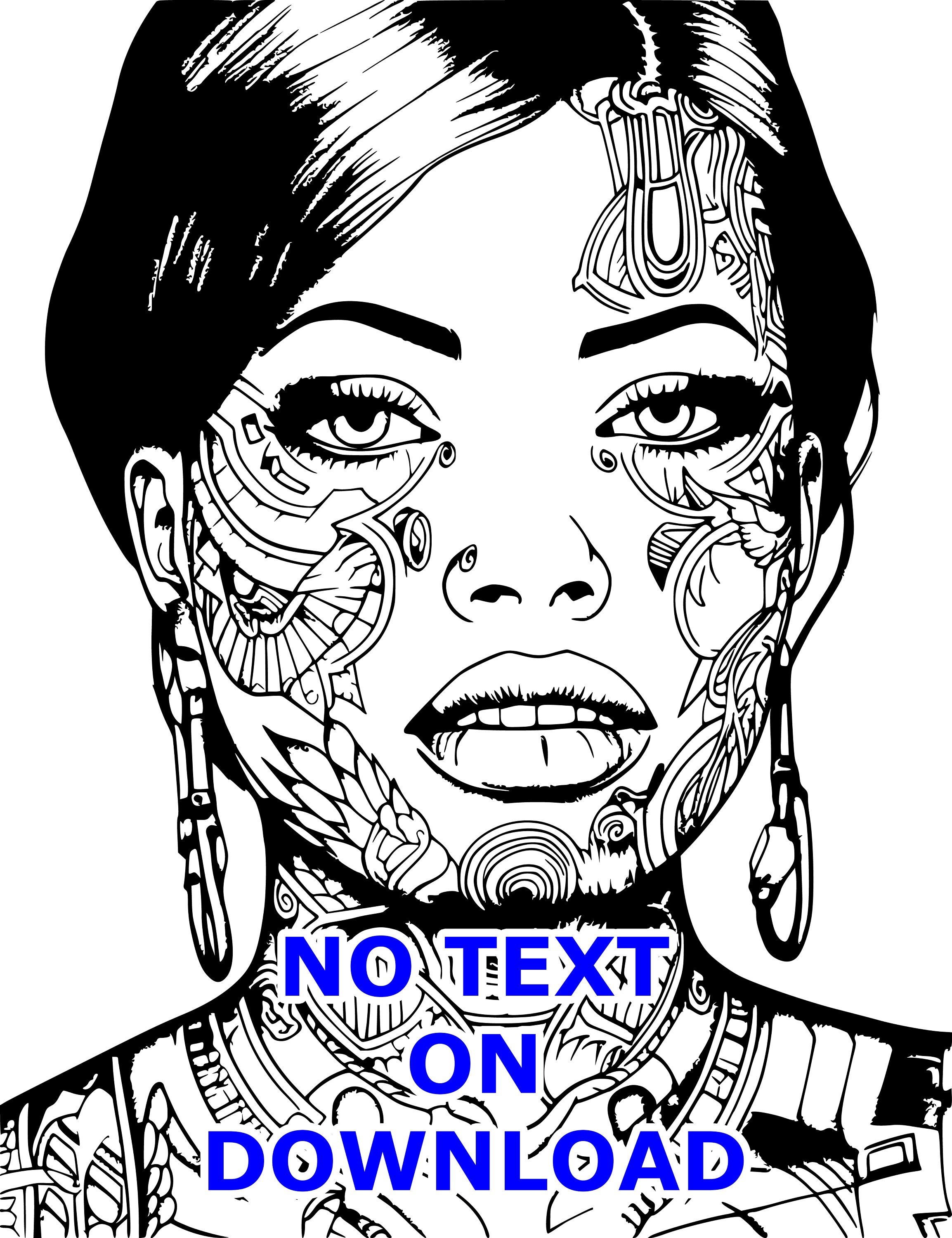 Coloring Book Pages - Ink Harmony: Creative Faces & Daring Designs (50) / Tattoo Chest Man Woman ...