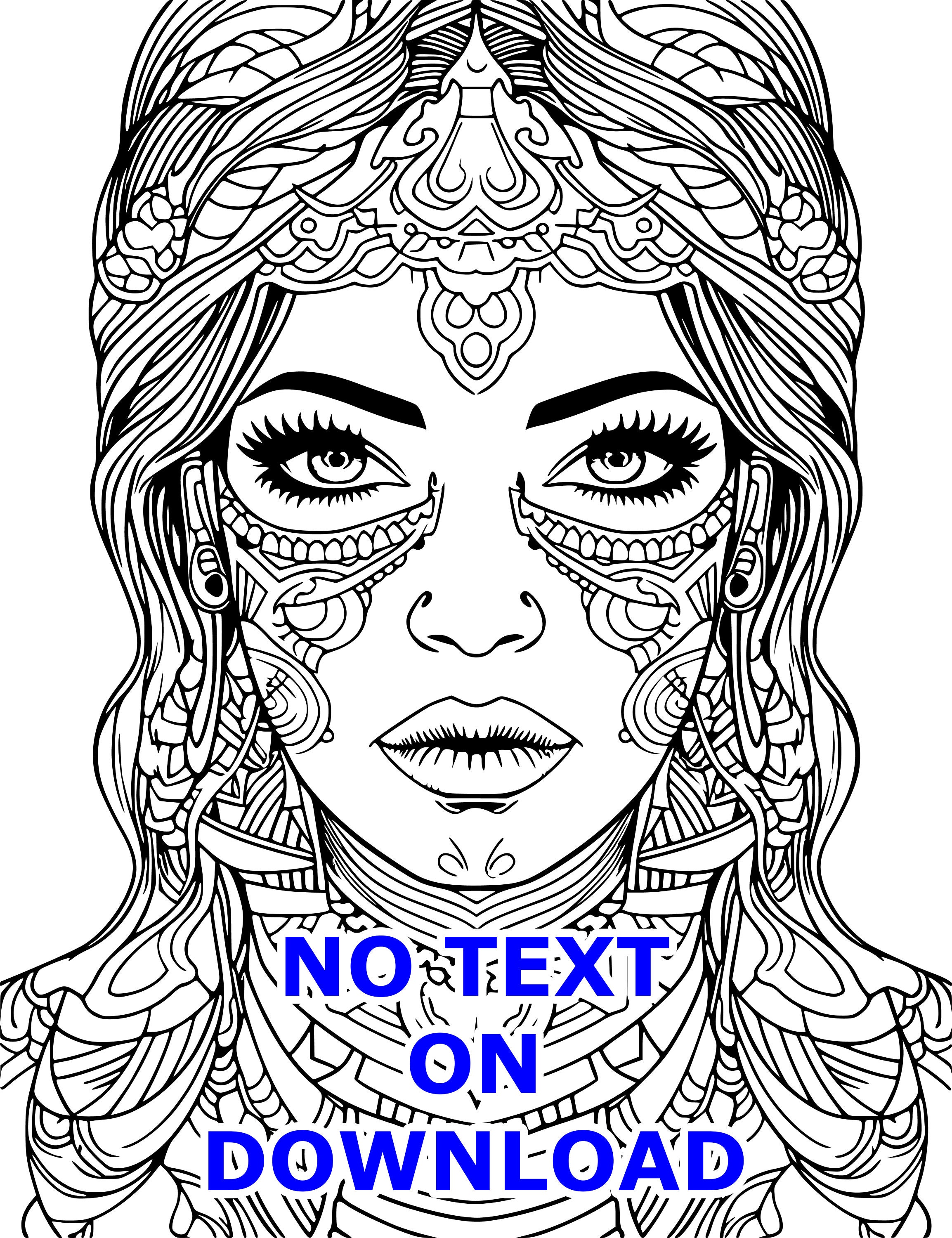 Coloring Book Pages - Ink Harmony: Creative Faces & Daring Designs (50 ...