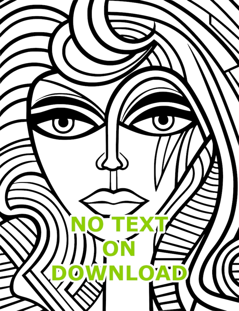 Coloring Book Pages: Faces! Picasso (60) / Adult Man Woman Diverse ...