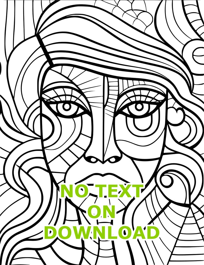 Coloring Book Pages: Faces! Picasso (60) / Adult Man Woman Diverse ...