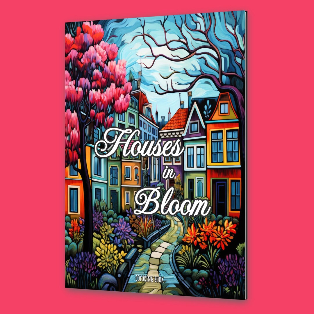Houses in Bloom Coloring Book: Floral Garden Landscapes (45 Pages) - Etsy