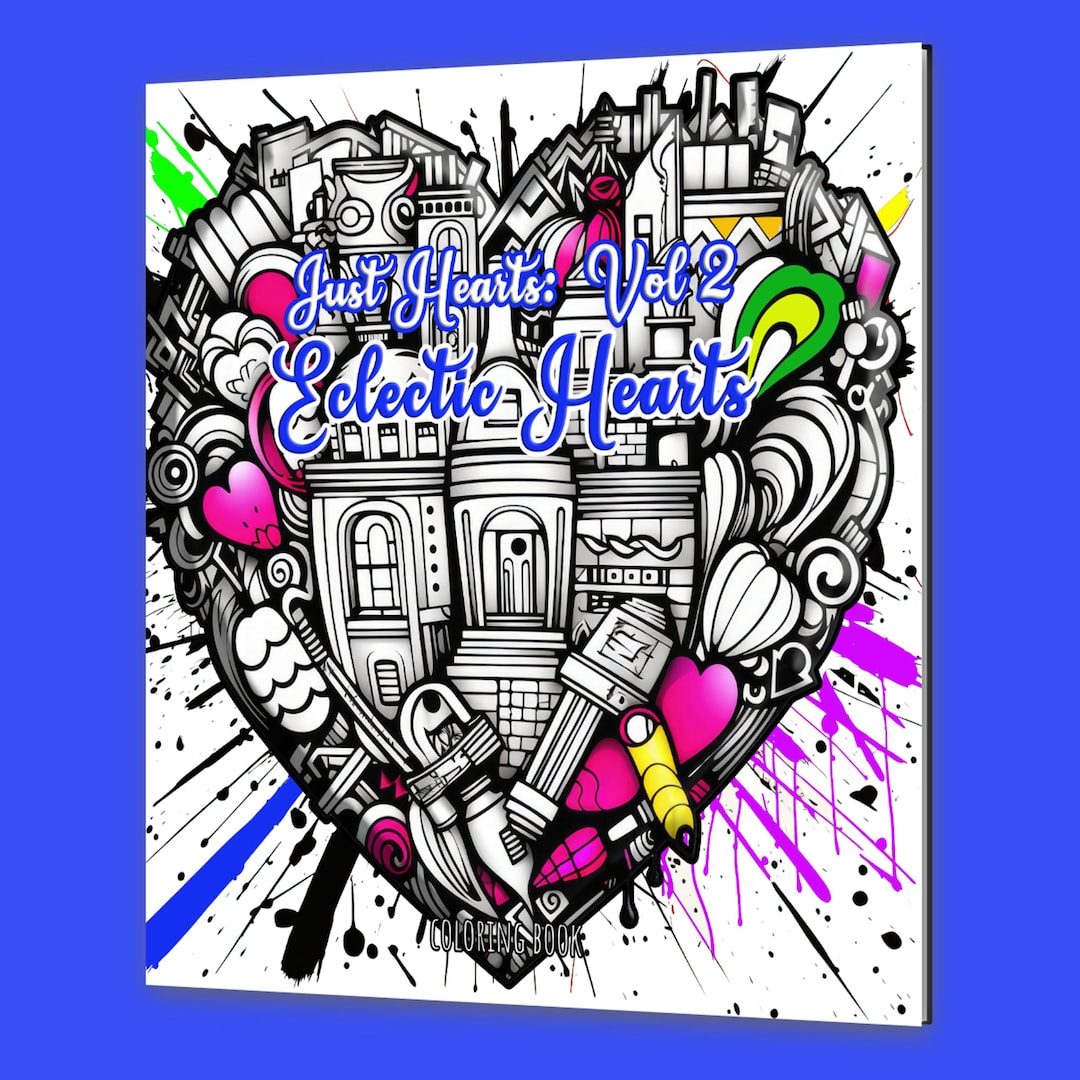 Coloring Book Pages : Vol 2 - Eclectic Hearts (55) / Heart Love Romance ...