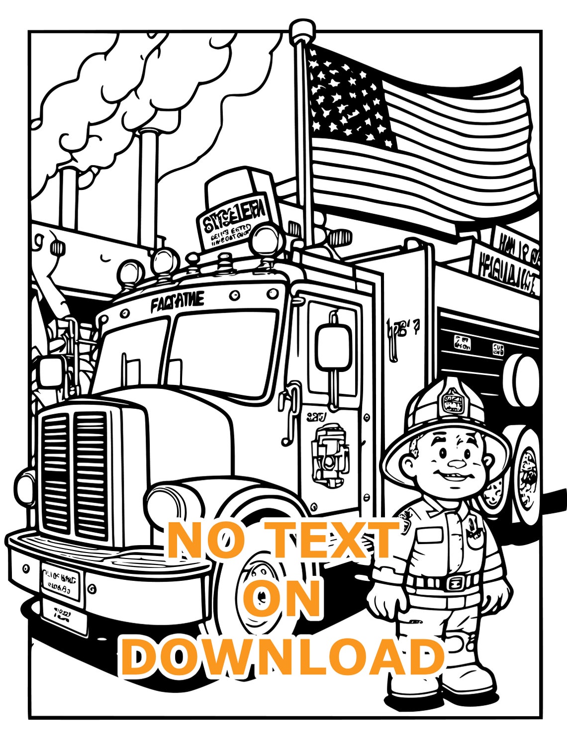 Firefighter Coloring Book: Heroic Adventures for Children (25 Pages) - Etsy
