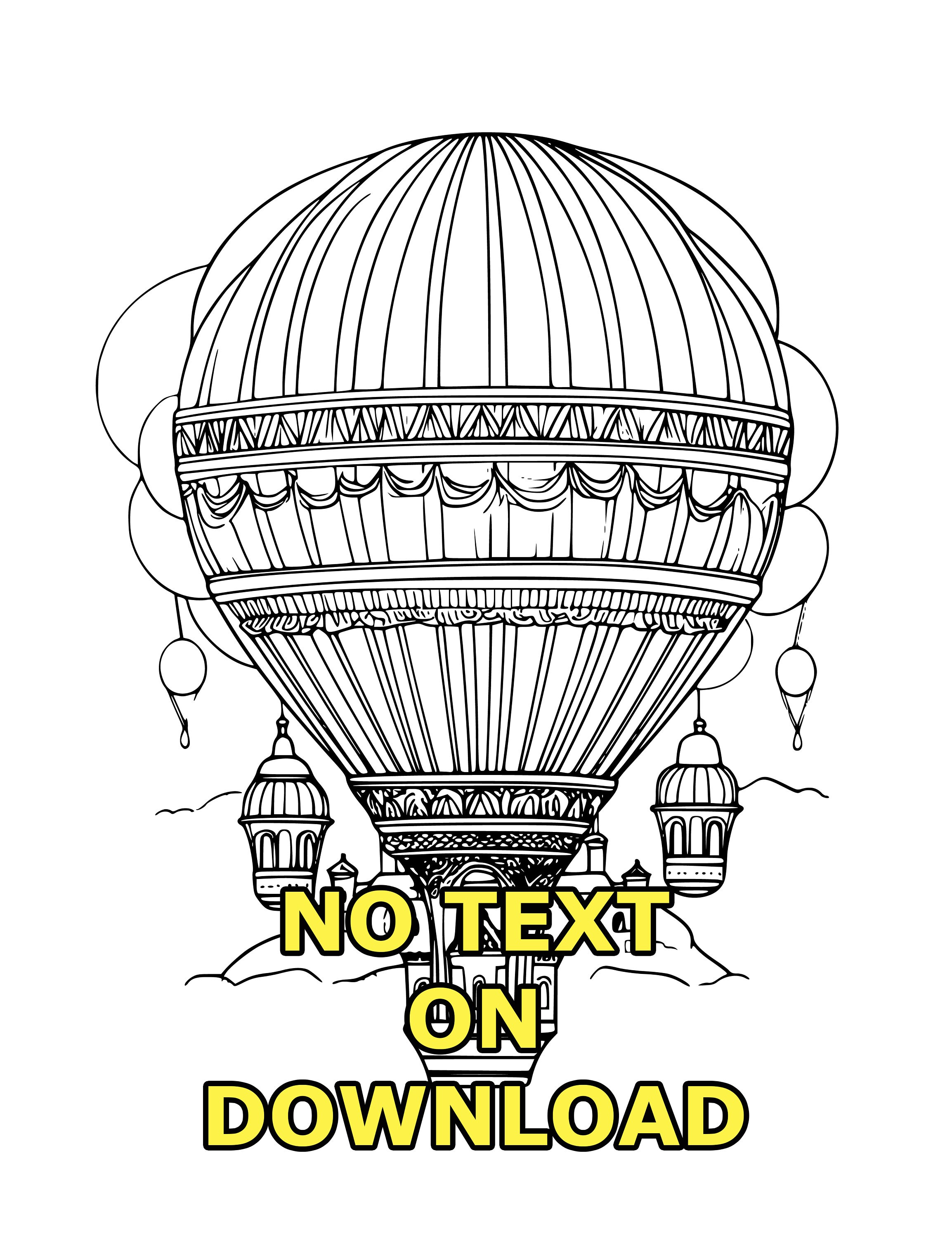 Coloring Book Pages : Up, Up, and Away - Hot Air Balloon Adventures ...