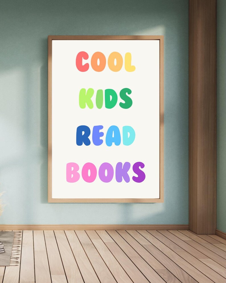Cool Kids Read Books Printable Classroom Decor Reading Corner Wall ...