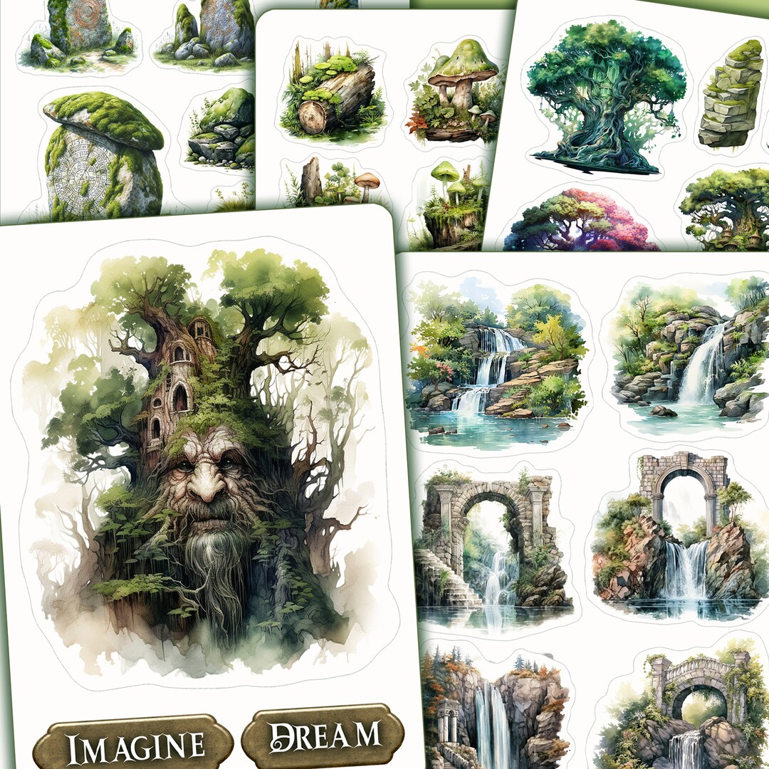 Sticker Boards Imaginary Worlds Nature and Landscapes - Etsy