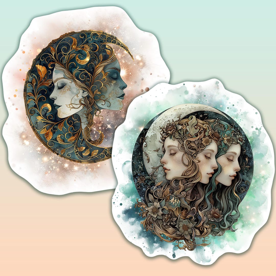 Large Moon Goddess Theme Sticker - Etsy