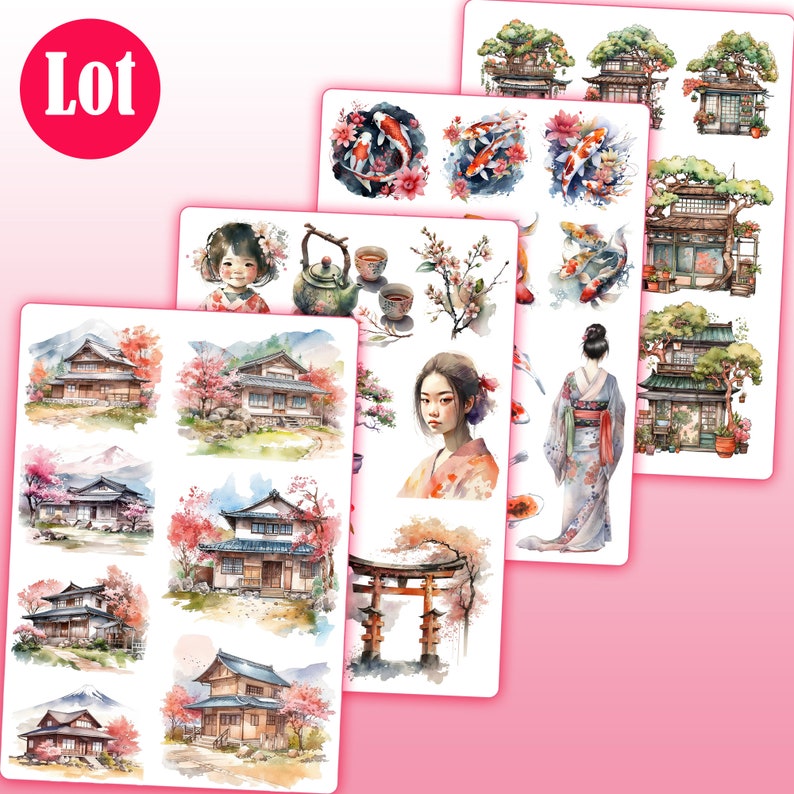 Traditional Japan Theme Sticker Boards - Etsy