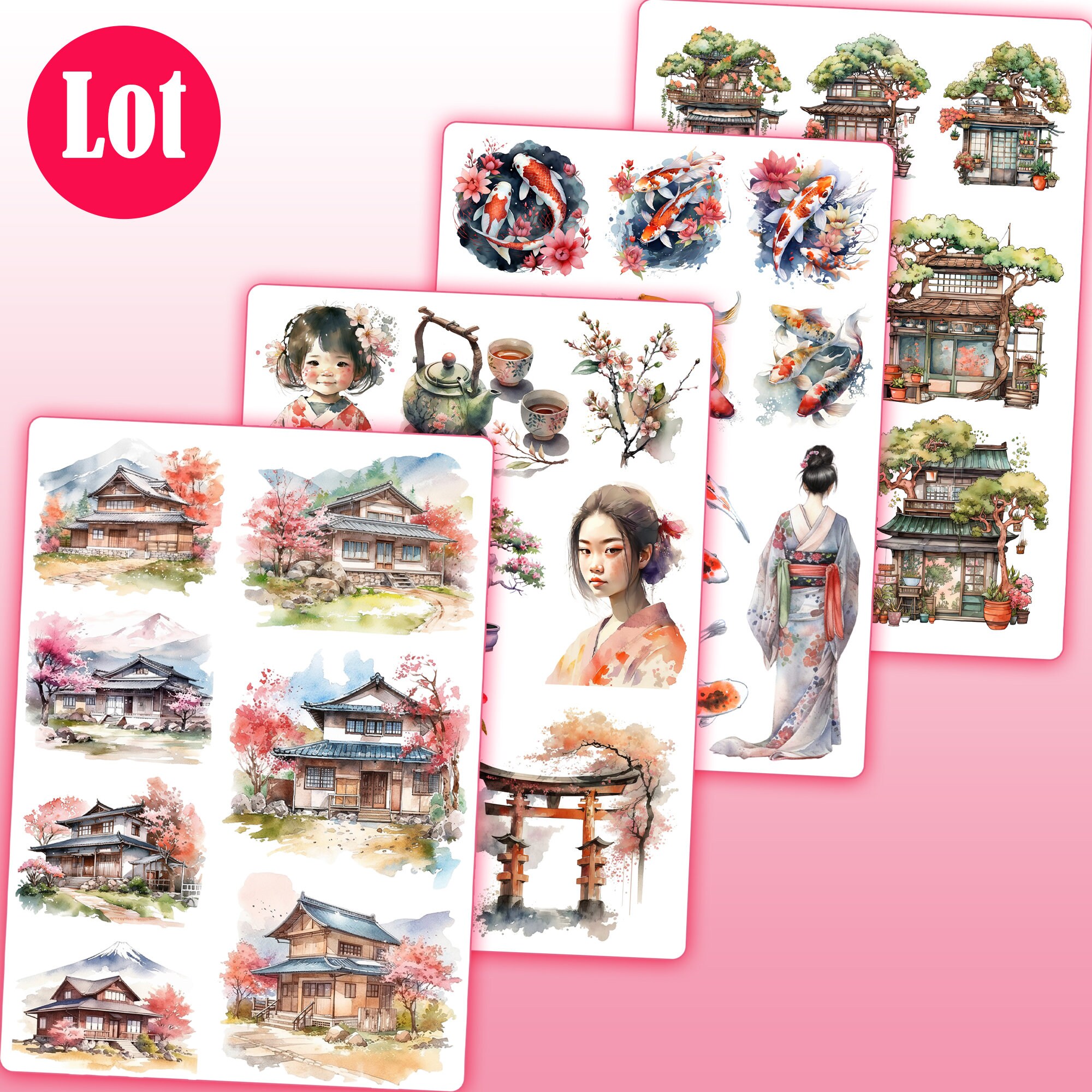 Traditional Japan Theme Sticker Boards - Etsy