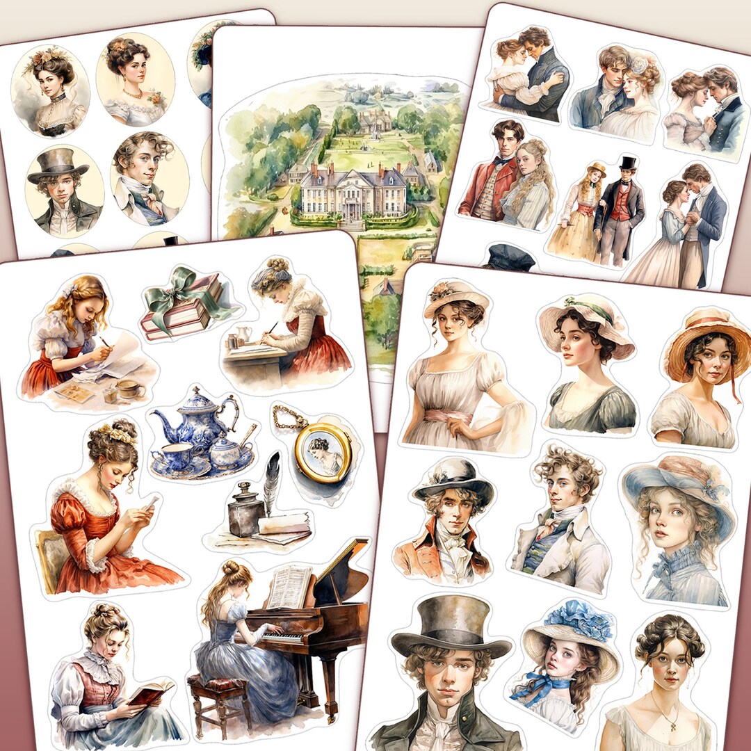 Regency Characters Sticker Boards - Etsy