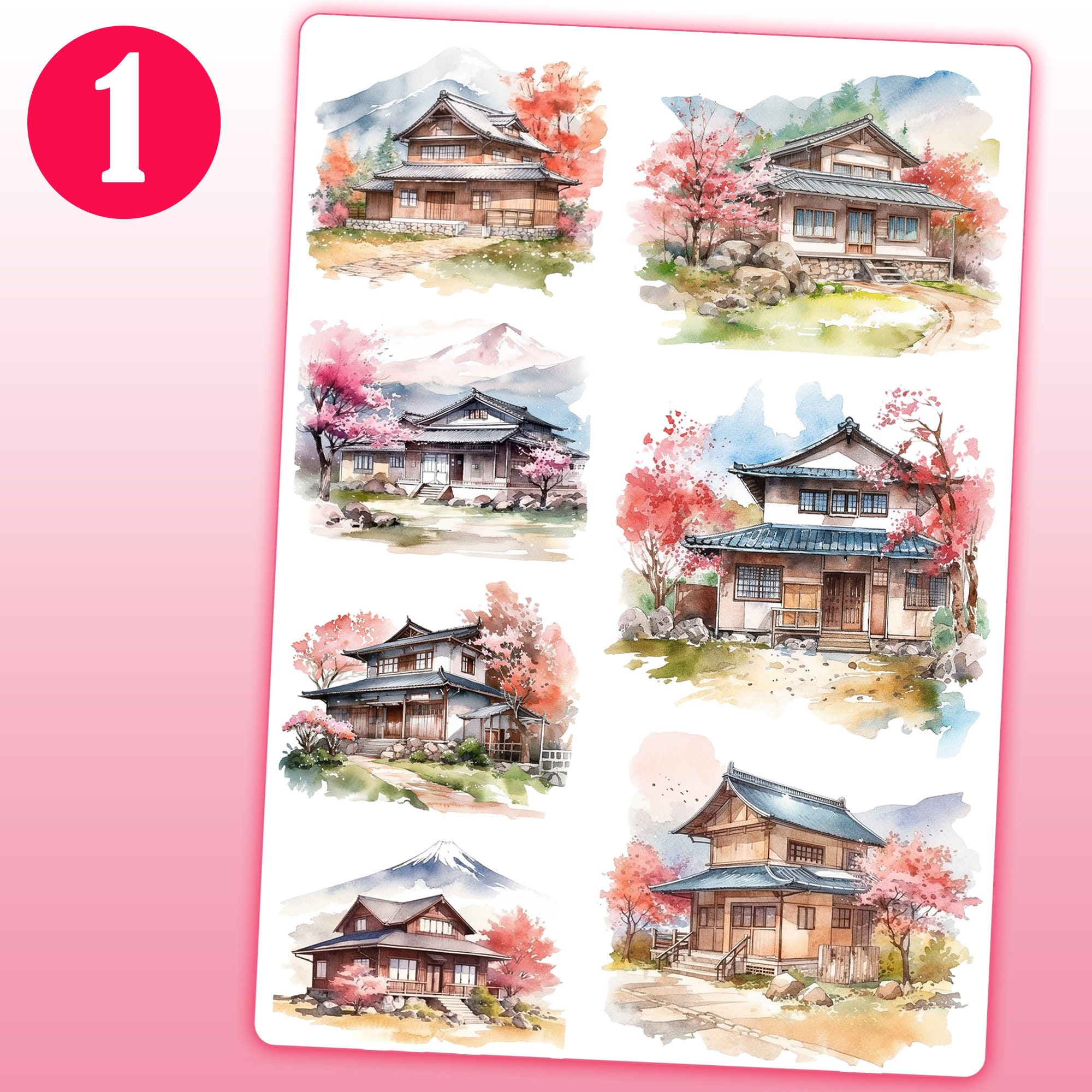 Traditional Japan Theme Sticker Boards - Etsy