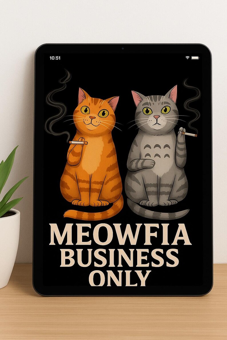 Meowfia Business Only Cat Wall Art | Funny Mafia Cats Poster ...