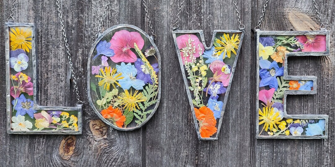 Flower Letter Custom Alphabet Pressed Flower Frame Not Resin Floral ...