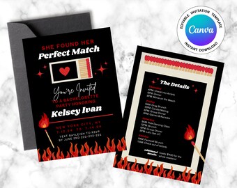 Match Made in Heaven Bachelorette Party Invitation and Itinerary ...