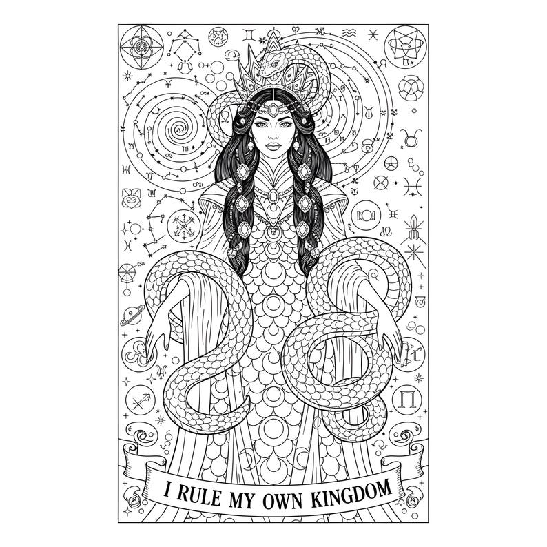 Goth Girl Affirmations Coloring Book – Dark Feminine Witchy Art ...