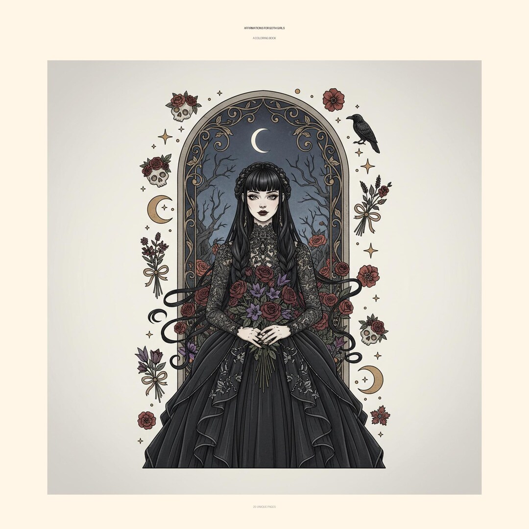 Goth Girl Affirmations Coloring Book – Dark Feminine Witchy Art ...