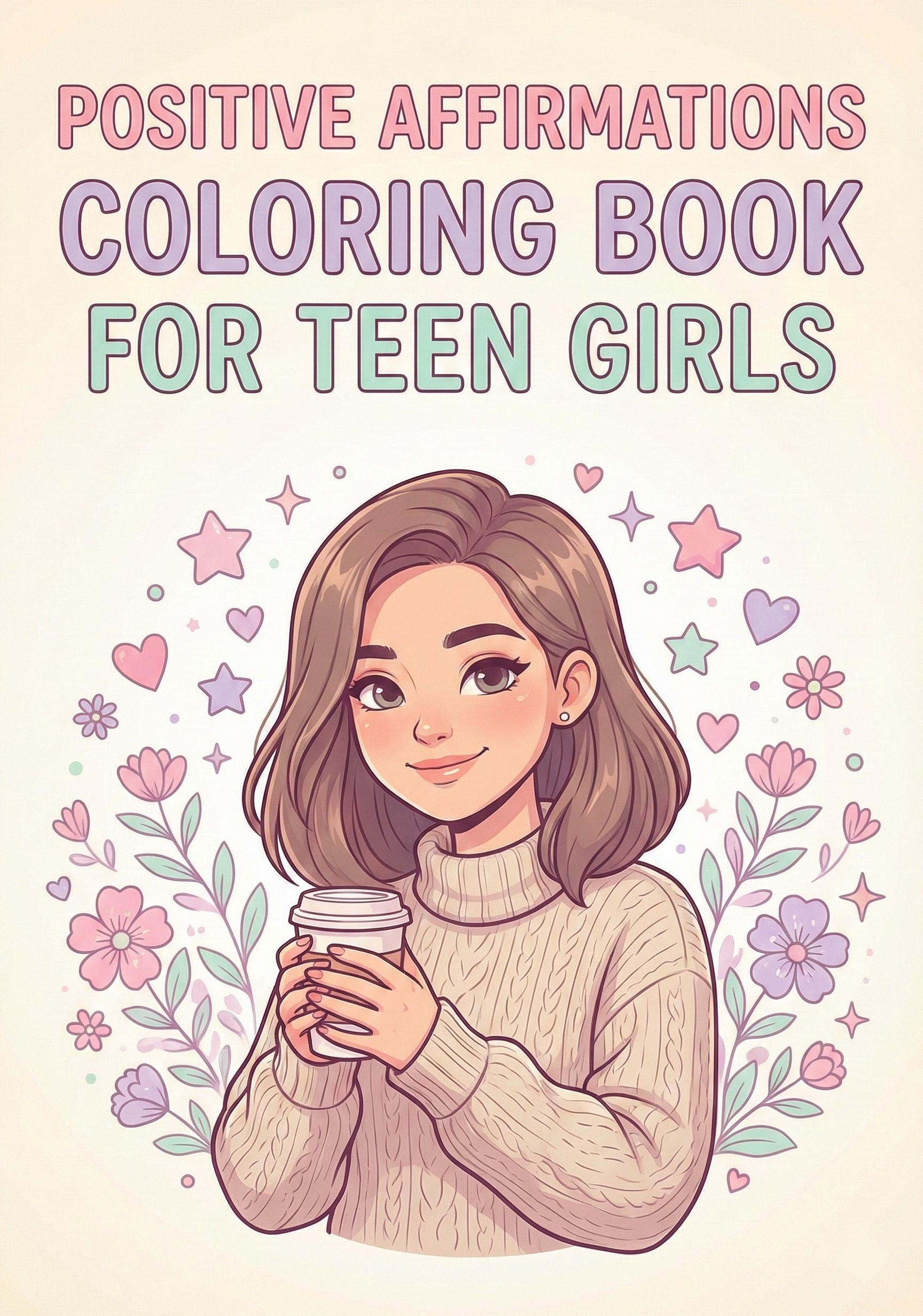 Positive Affirmations Coloring Book for Teen Girls Printable PDF, Self ...