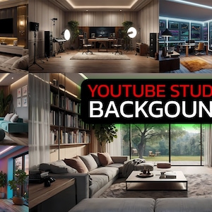 Digital Youtube Studio Background - Horizontal & Vertical Formats, 3 ...