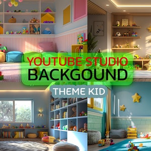 Digital Youtube Studio Background - Horizontal & Vertical Formats, 3 ...