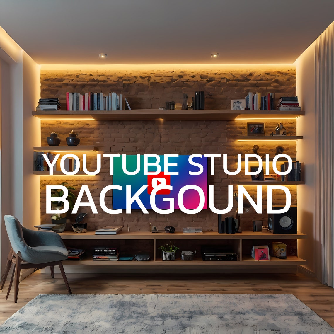 Digital Youtube Studio Background - Professional Virtual Backdrop for ...