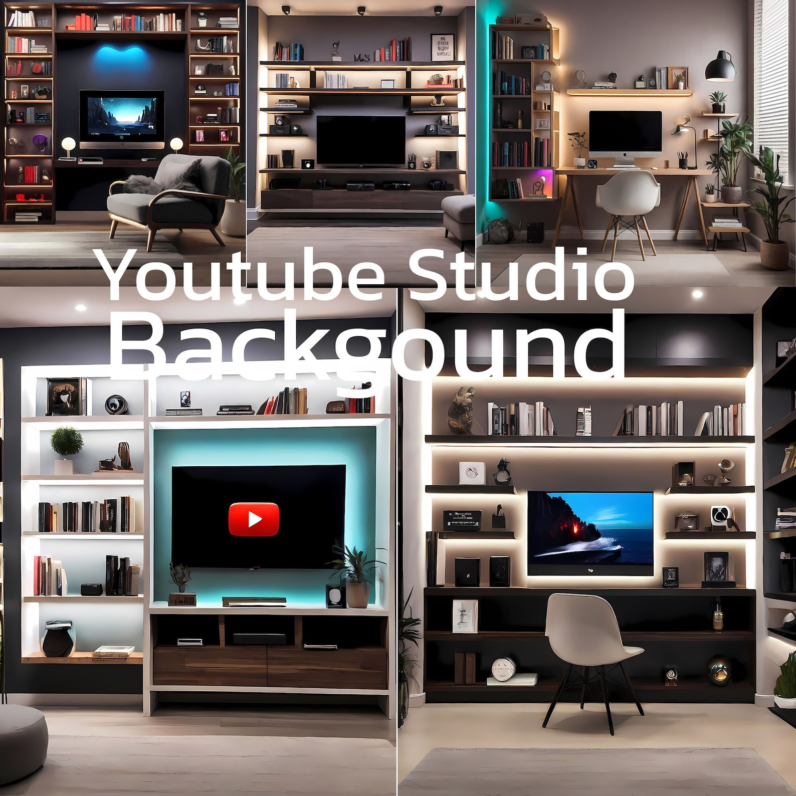 Digital Youtube Studio Background - Professional Virtual Backdrop for ...