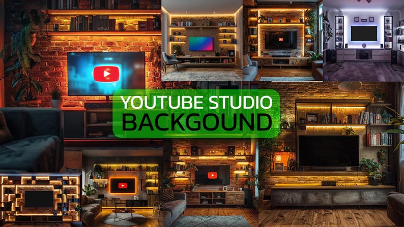 Digital Youtube Studio Background V6 - Professional Virtual Backdrop ...