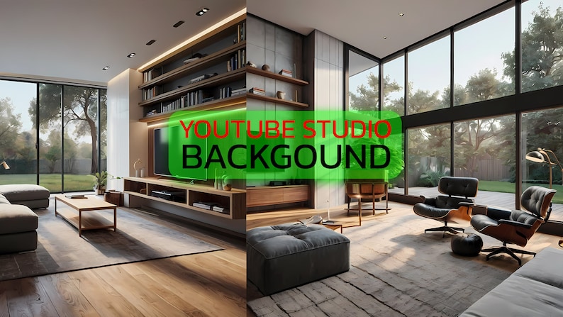 Digital Youtube Studio Background - Horizontal & Vertical Formats, 3 ...