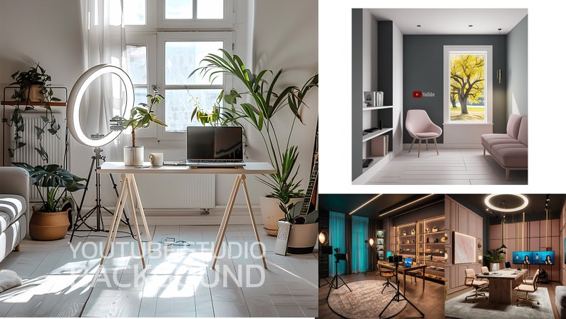 Digital Youtube Studio Background - Professional Virtual Backdrop for ...