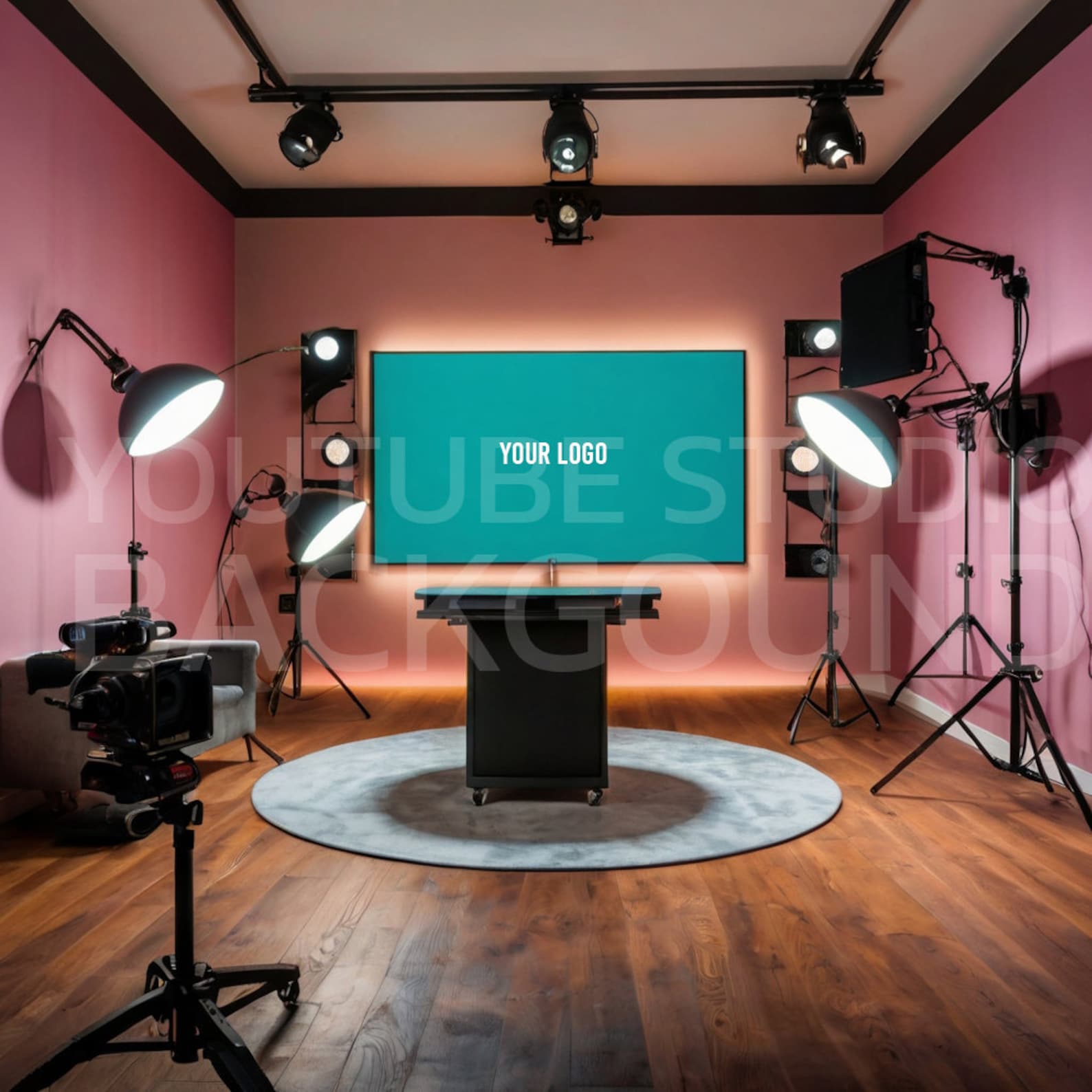 Digital Youtube Studio Background - Professional Virtual Backdrop for ...