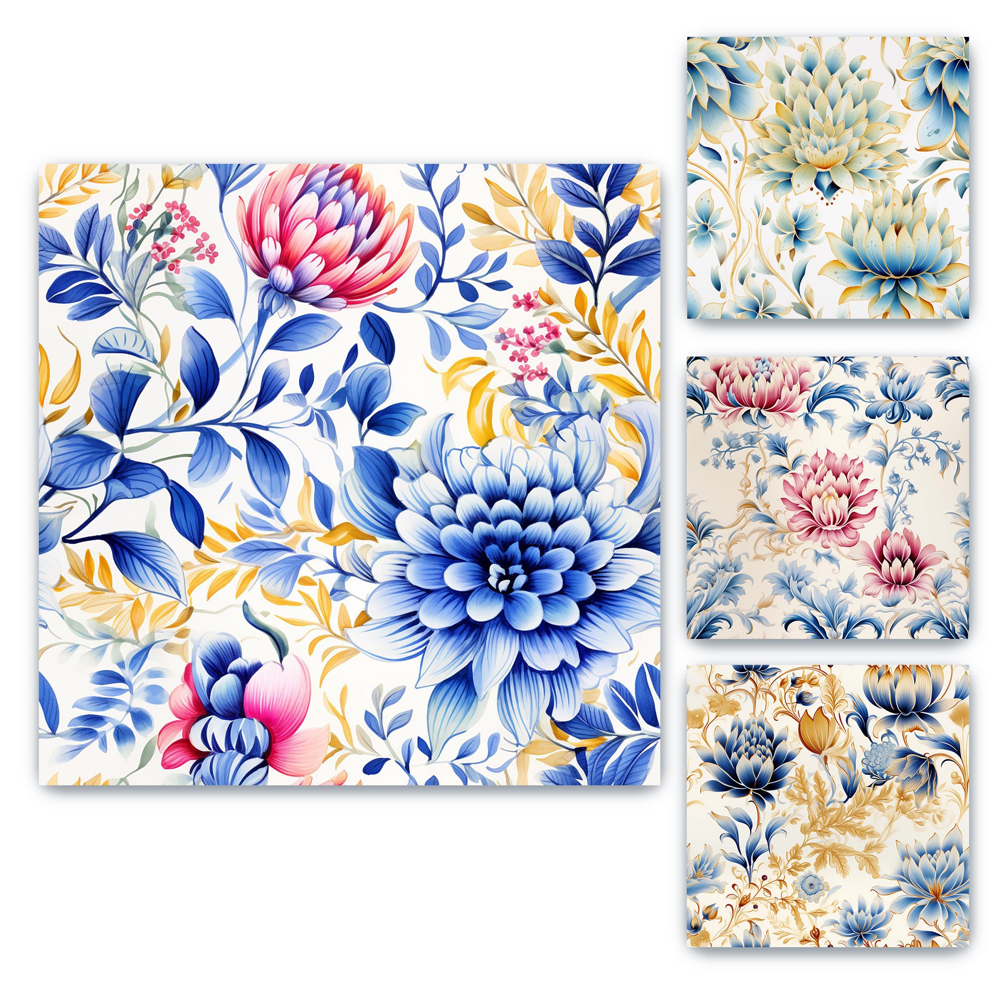 Native Thai Seamless Pattern, 4 Digital Paper, Pattern, Floral Pattern ...