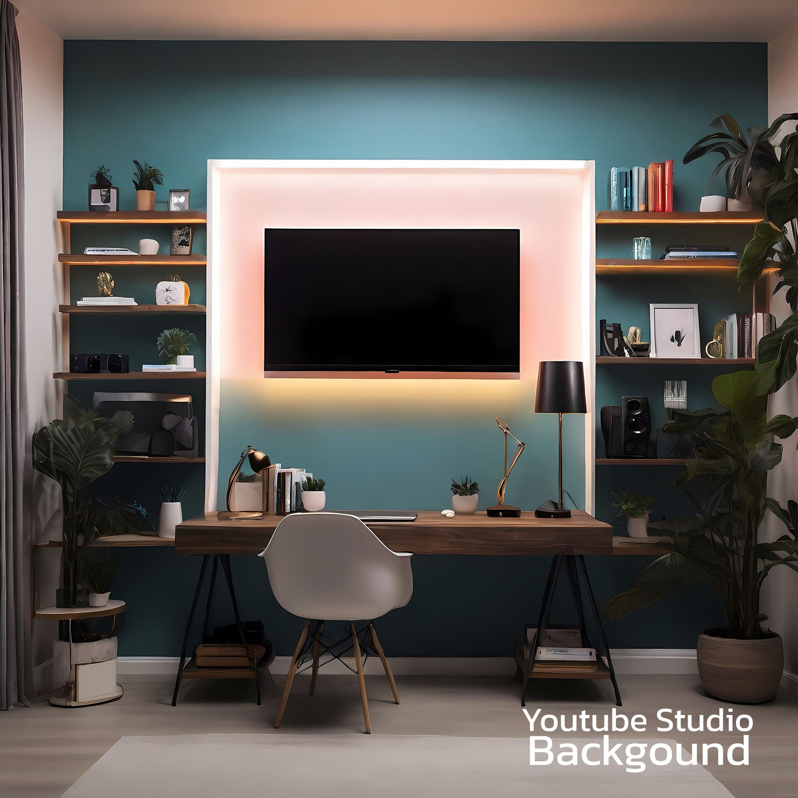 Digital Youtube Studio Background - Professional Virtual Backdrop for ...