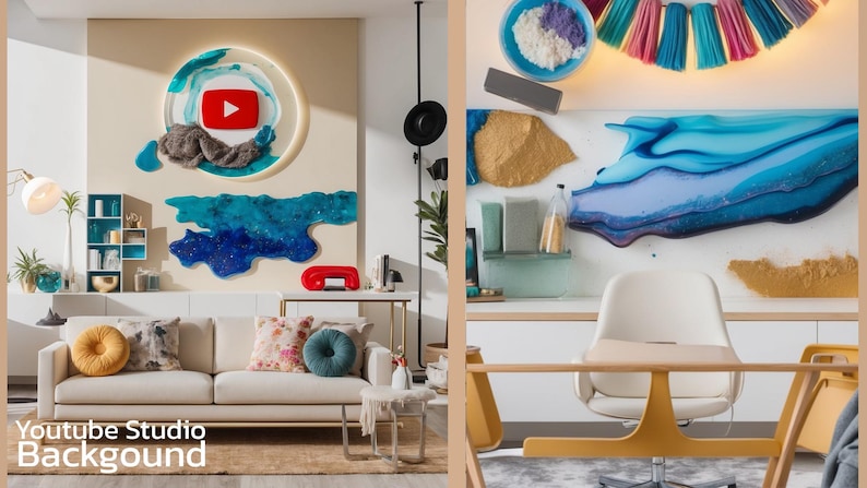 Digital Youtube Studio Background V.5 - Professional Virtual Backdrop ...