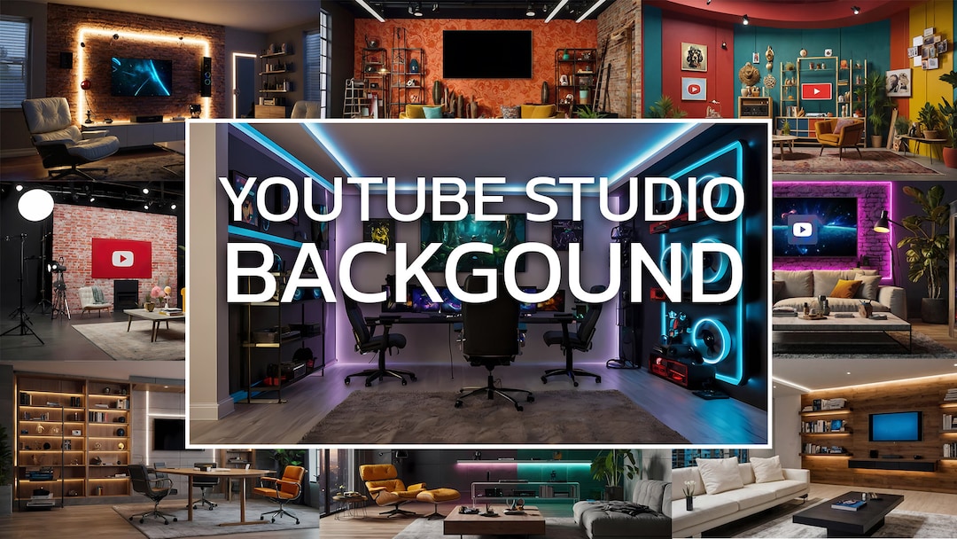 Digital Youtube Studio Background - Professional Virtual Backdrop for ...