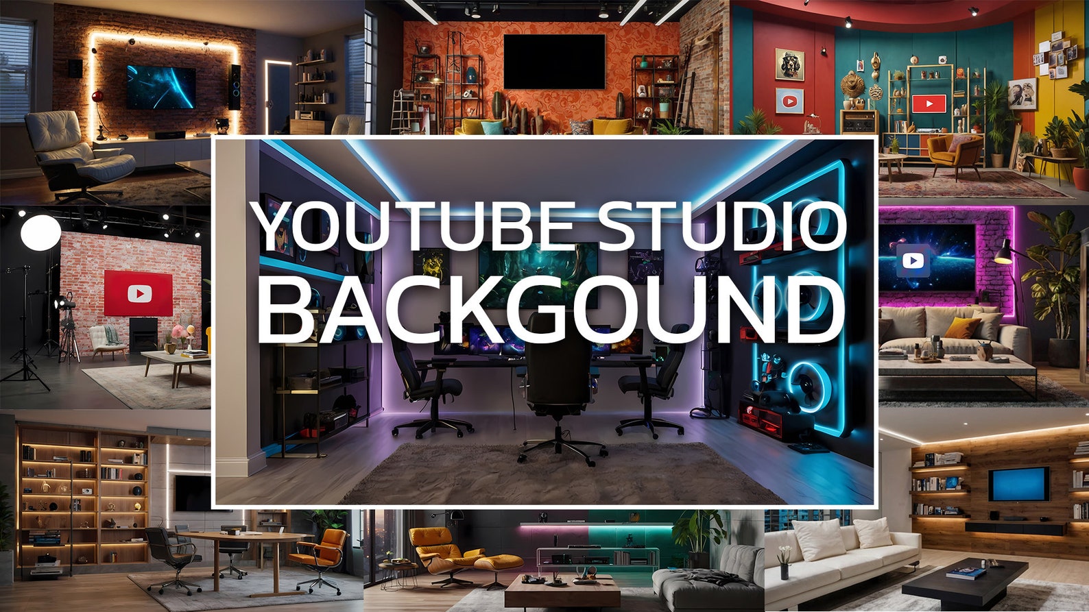Digital Youtube Studio Background - Professional Virtual Backdrop for ...