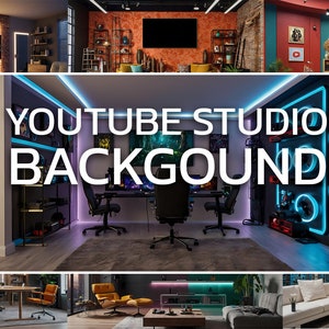 Digital Youtube Studio Background - Professional Virtual Backdrop for ...
