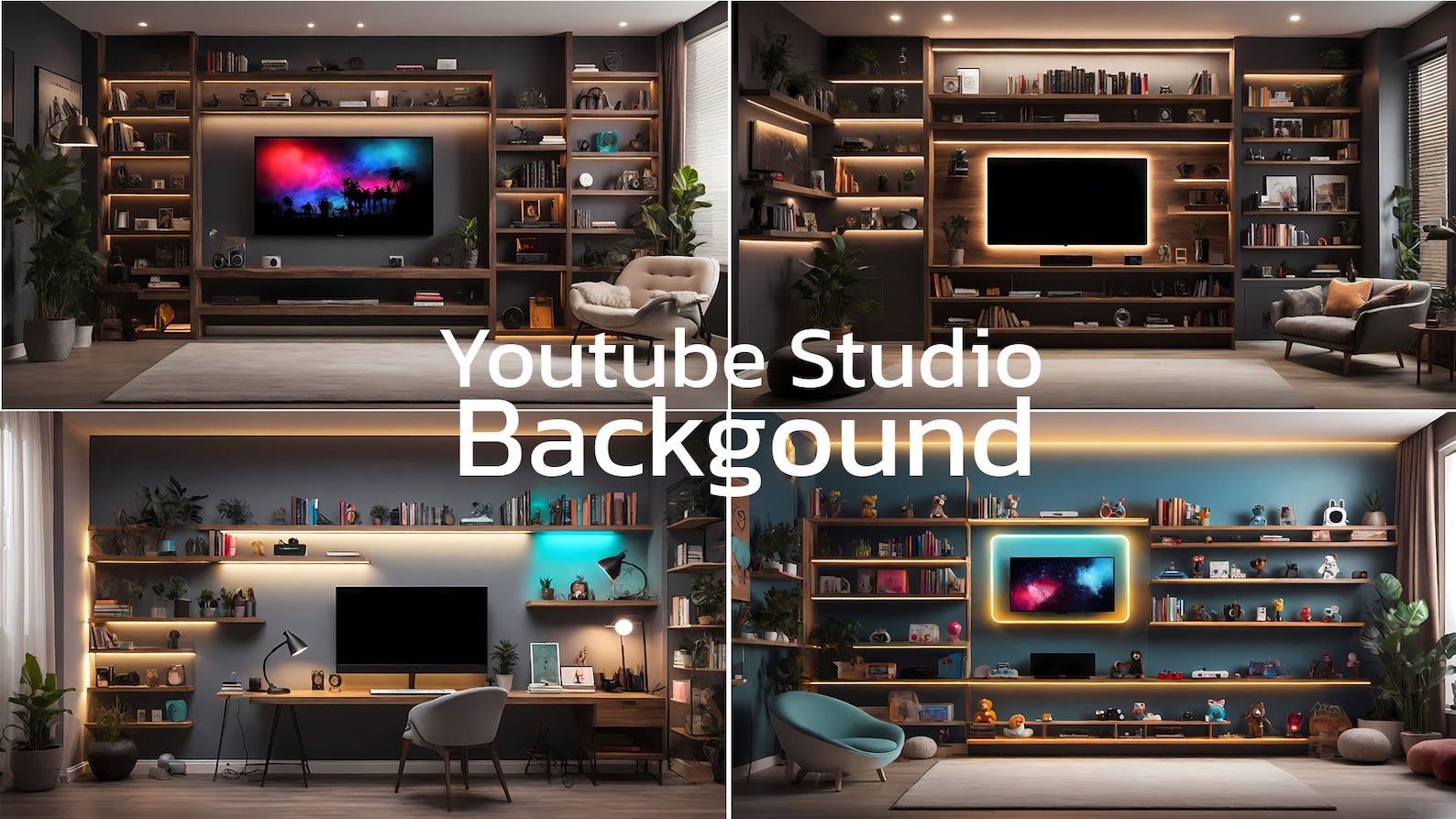 Digital Youtube Studio Background - Professional Virtual Backdrop for ...