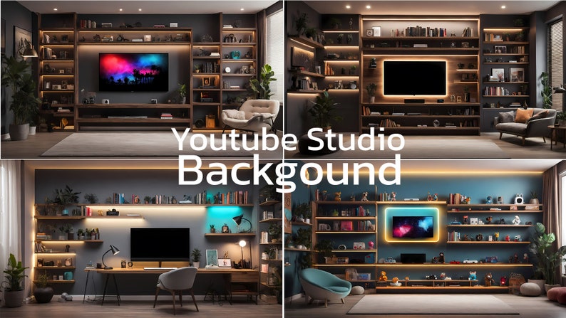 Digital Youtube Studio Background - Professional Virtual Backdrop for ...