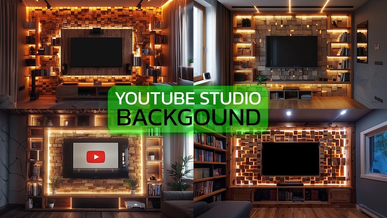 Digital Youtube Studio Background V6 - Professional Virtual Backdrop ...
