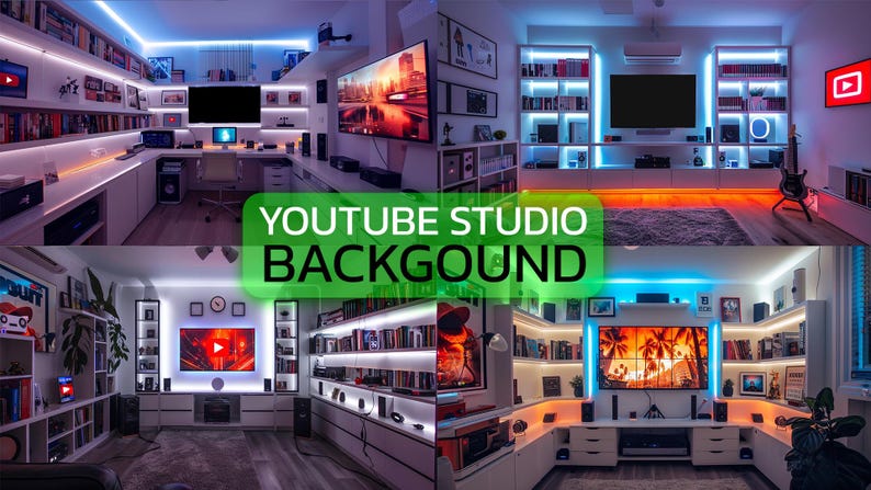 Digital Youtube Studio Background V6 - Professional Virtual Backdrop ...