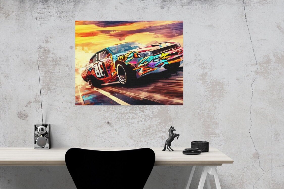 Nascar Painting Racing Painting Graffiti Canvas Prints - Etsy