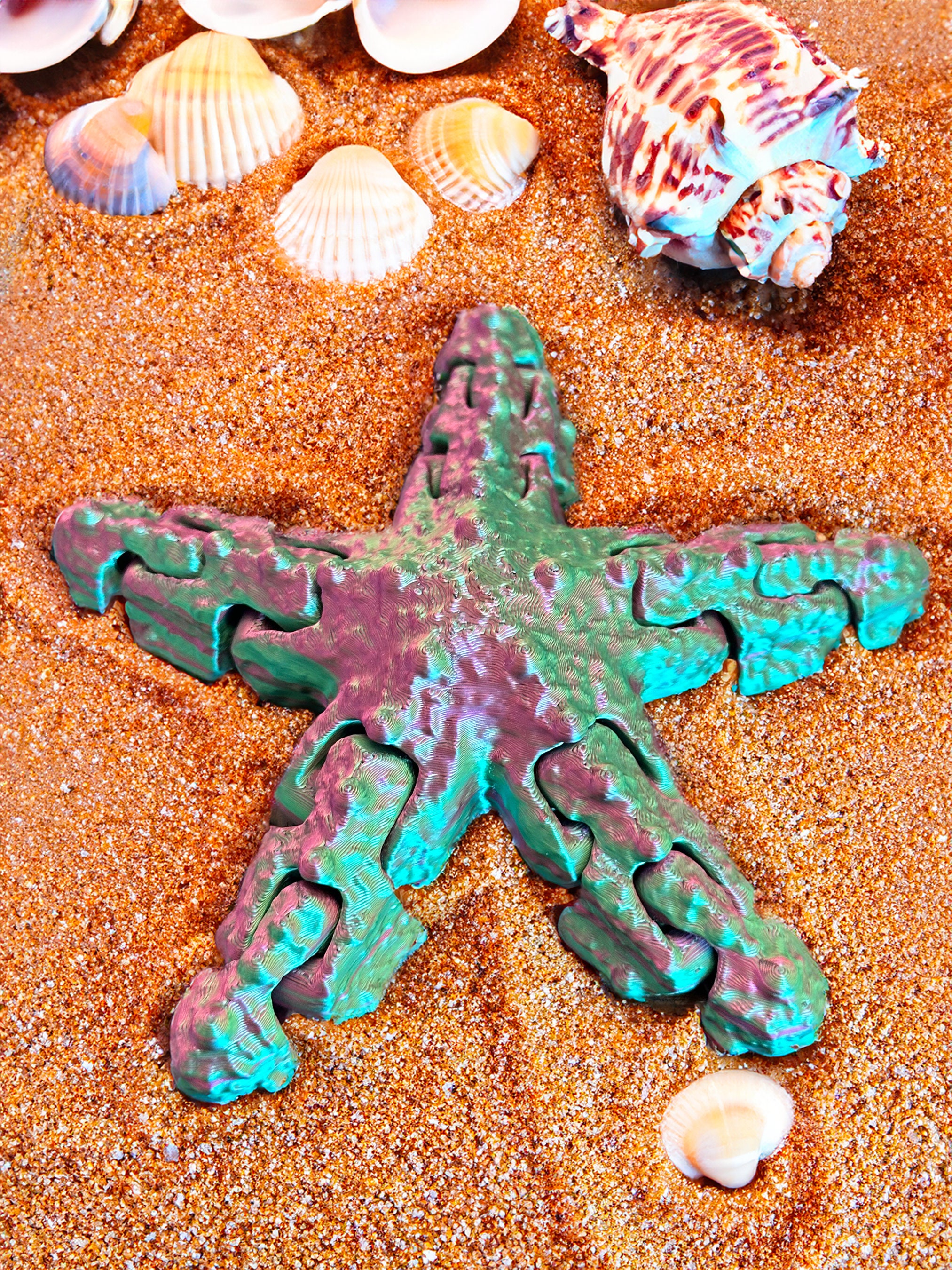 3D Printed Articulating Starfish Home Decor, Crafts, Marine Themes Kids ...